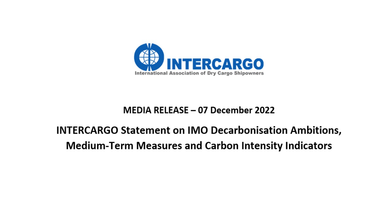 Media Release: "INTERCARGO Statement on IMO Decarbonisation Ambitions ...