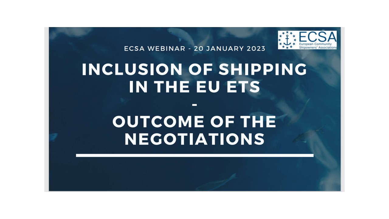 ECSA webinar: “Trilogue negotiations on the EU ETS” - Intercargo